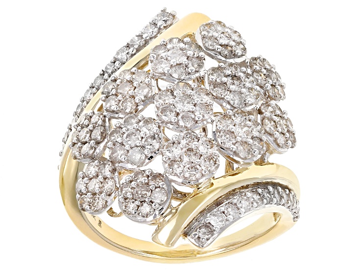 Diamond 10k Yellow Gold Bypass Cluster Ring 2.00ctw - DGA075 | JTV