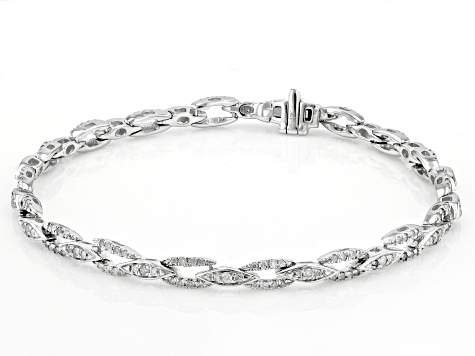 White Diamond 10k White Gold Tennis Bracelet 1.00ctw - DGB056 | JTV