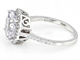 White Cubic Zirconia Rhodium Over Sterling Silver Octagon Asscher Cut ...