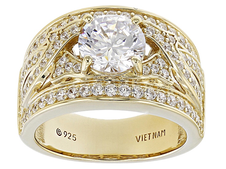 White Cubic Zirconia 18k Yellow Gold Over Sterling Silver Ring 3.11ctw - DOB898B | JTV