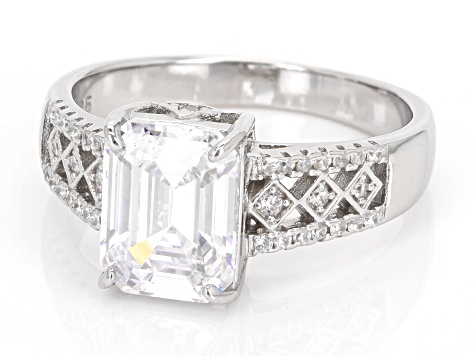 White Cubic Zirconia Platinum Over Sterling Silver Ring 2.80ctw ...