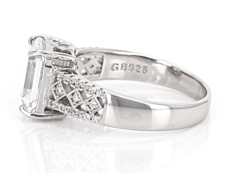 White Cubic Zirconia Platinum Over Sterling Silver Ring 2.80ctw ...