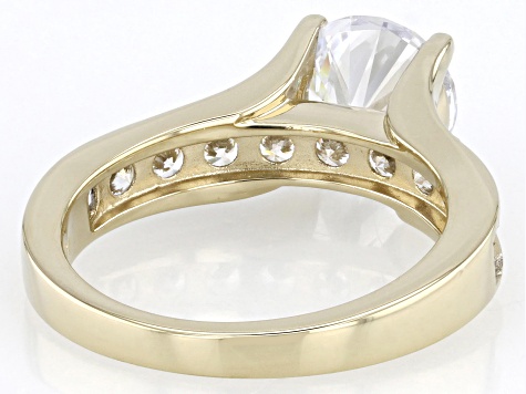 White Cubic Zirconia 18k Yellow Gold Over Sterling Silver Ring 4.12ctw ...