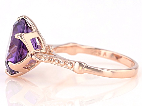 5.00ct round amethyst 18k rose gold over sterling silver ring - DOCW351 ...