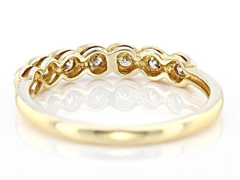 White Diamond 10k Yellow Gold Band Ring 0.25ctw - DOE346B | JTV