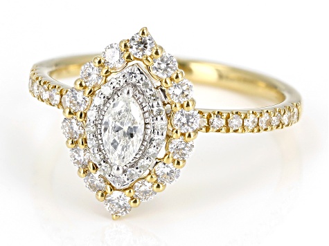 White Diamond 14k Yellow Gold Center Design Ring 0.75ctw - DOE378 | JTV