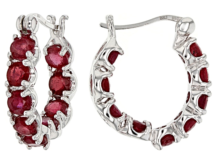 Mahaleo(R) Ruby Rhodium Over Sterling Silver inside/Outside Hoop ...