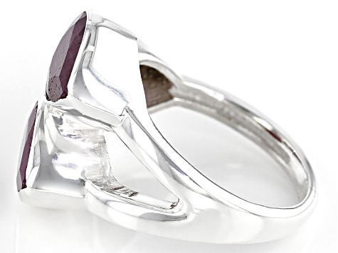 Red Indian Ruby Sterling Silver Ring 6.34ctw - DOK092 | JTV.com