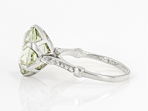 Green Prasiolite Rhodium Over Sterling Silver Ring 4.50ct - DOK2948 | JTV