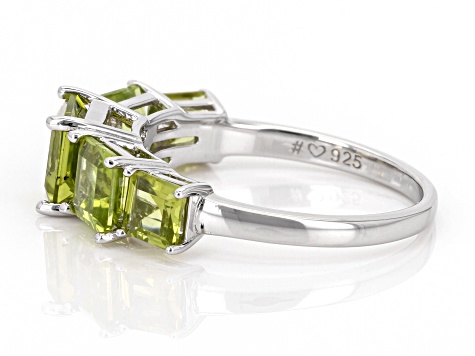 Green Peridot Rhodium Over Sterling Silver Ring 2.70ctw - DOK3161 | JTV