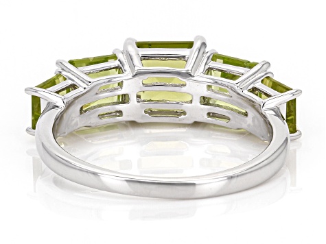Green Peridot Rhodium Over Sterling Silver Ring 2.70ctw - DOK3161 | JTV