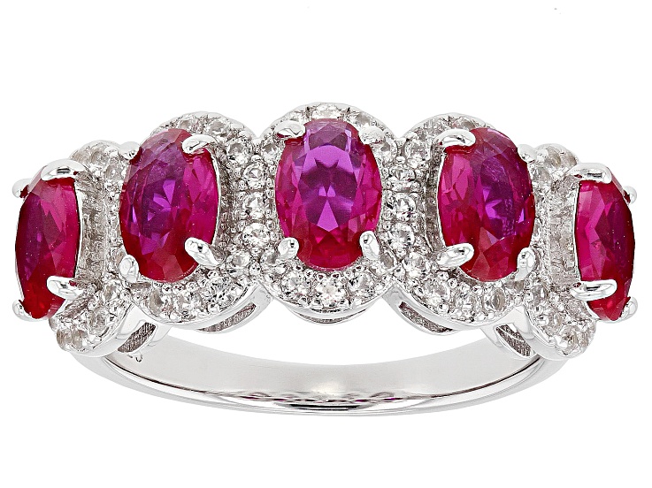 Lab Created Ruby Rhodium Over Sterling Silver Ring 2.60ctw - DOK3184 | JTV