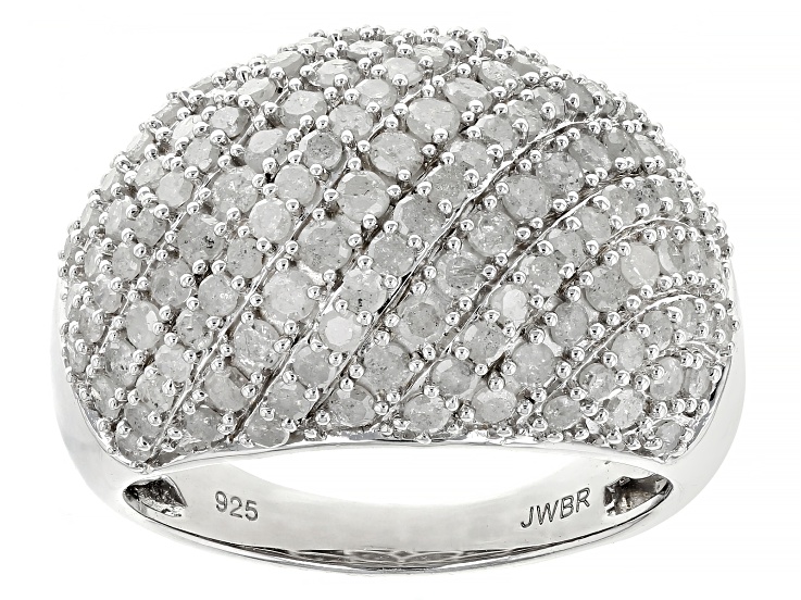 White Diamond Rhodium Over Sterling Silver Dome Ring 2.00ctw - DSB133 | JTV