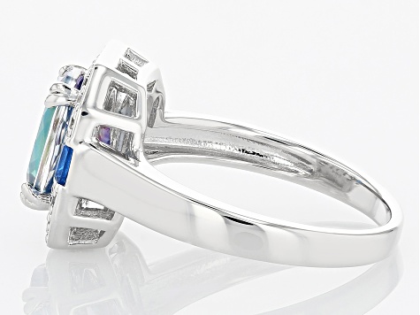 Blue Petalite Rhodium Over Sterling Silver Ring 1.99ctw - EFH170 | JTV