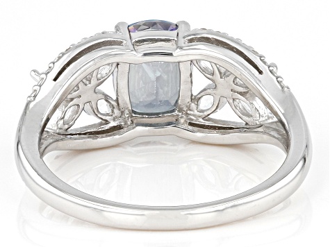 Blue Petalite Rhodium Over Sterling Silver Ring 1.61ctw - EFH171 | JTV