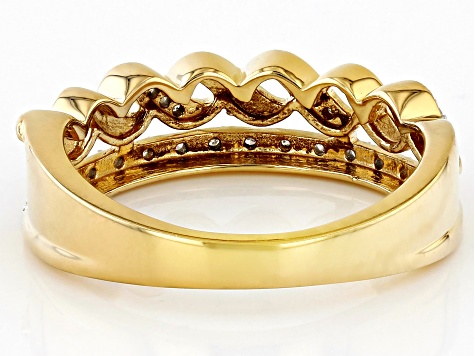 White Diamond 14k Yellow Gold Over Sterling Silver Band Ring White Diamond 14k Yellow Gold Over Sterling Silver Band Ring