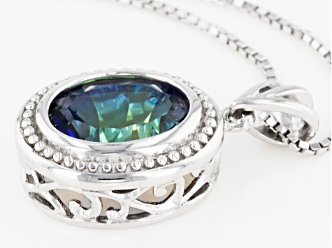 Blue Petalite Sterling Silver Pendant With Chain 2.39ct - FGH033 | JTV