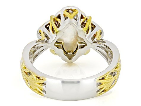 Blue Santa Maria Aquamarine, White MOP Rhod/24k Gold Over Palladium ...