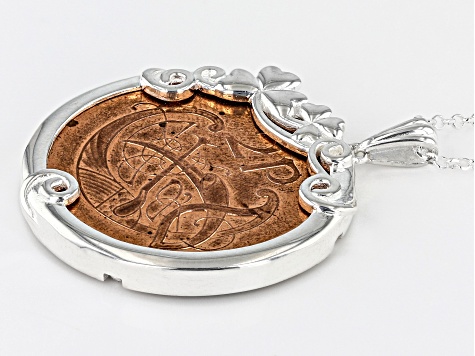 Sterling Silver 2P Coin Pendant With 24" Chain - IRE555 | JTV