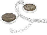 Thrupenny Bit Coin Silver Tone Charm Bracelet - IRE608 | JTV