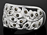 Marcasite Silver Tone Leaf Ring - IRE694 | JTV