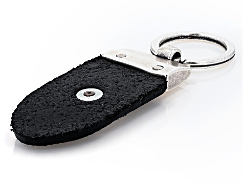 Black Leather Key Chain With Rhodium Over Brass Trinity Knot Charm ...
