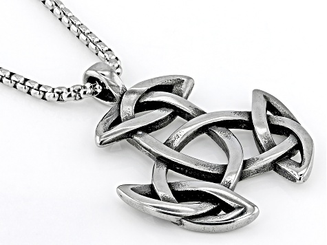 Stainless Steel Trinity Knot Pendant With Chain - IRE797 | JTV