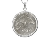 Sterling Silver 10p Coin Pendant With Chain - IRE828 | JTV