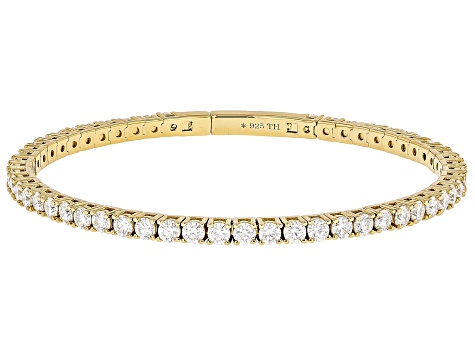 Moissanite 14k Yellow Gold Over Silver Flex Bangle Bracelet 5.00ctw DEW ...
