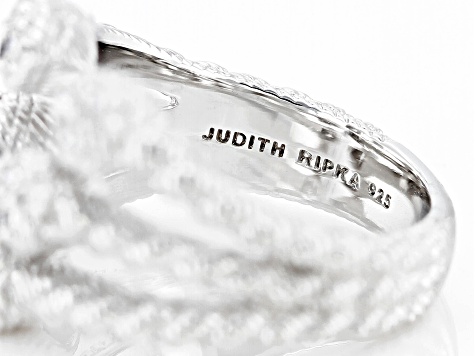 Judith Ripka Cubic Zirconia Rhodium Over Sterling Silver Romance Heart ...