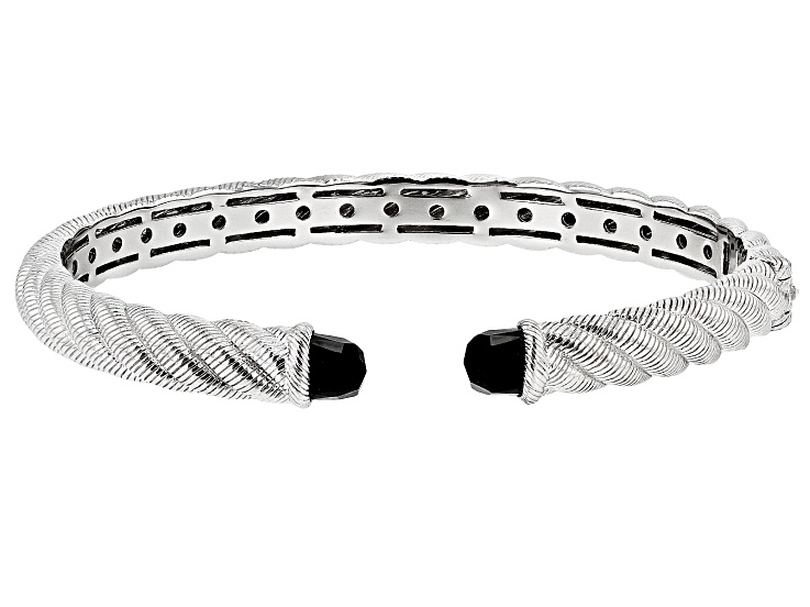 Judith Ripka Black Onyx Rhodium Over Sterling Silver Classic ...