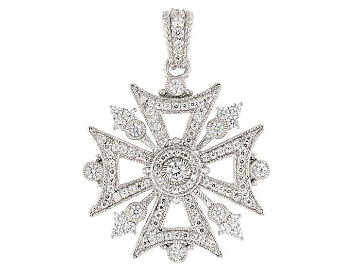 Judith Ripka Cubic Zirconia Rhodium Over Sterling Silver Estate Maltese ...