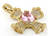 Judith Ripka Pink & White Cubic Zirconia 14k Gold Clad Monaco Maltese ...