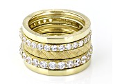 Judith Ripka Haute Collection Cubic Zirconia 14k Gold Clad Stack Ring ...