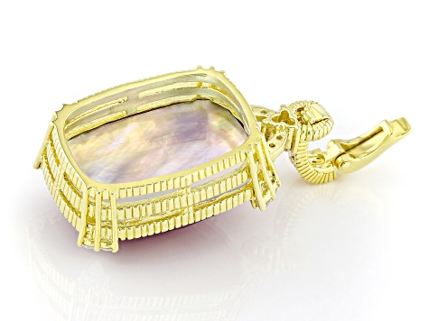 Judith Ripka Lab Created Ruby Doublet With Cubic Zirconia 14k Gold Clad ...