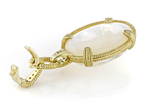 Judith Ripka Mother-Of-Pearl Doublet With Cubic Zirconia 14k Gold Clad ...