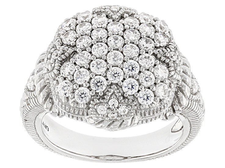 Judith Ripka Cubic Zirconia Rhodium Over Sterling Silver Fleur Epoch Ring 2.47ctw - JRJ640 | JTV