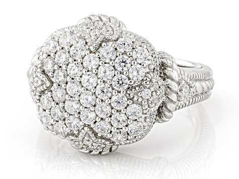 Judith Ripka Cubic Zirconia Rhodium Over Sterling Silver Fleur Epoch ...