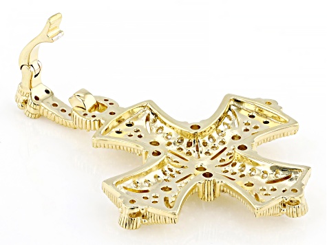 Judith Ripka Cubic Zirconia 14k Gold Clad Estate Maltese Cross Enhancer ...