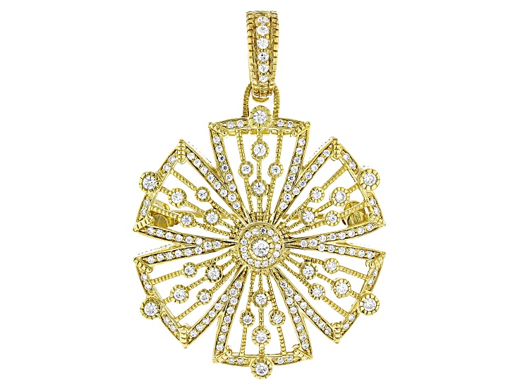 Judith Ripka Cubic Zirconia 14k Gold Clad Estate Snowflake Enhancer ...