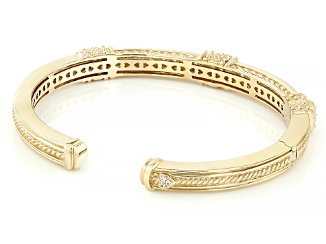 Judith Ripka Cubic Zirconia 14k Gold Clad Narrow Pia Cuff 1.85ctw ...