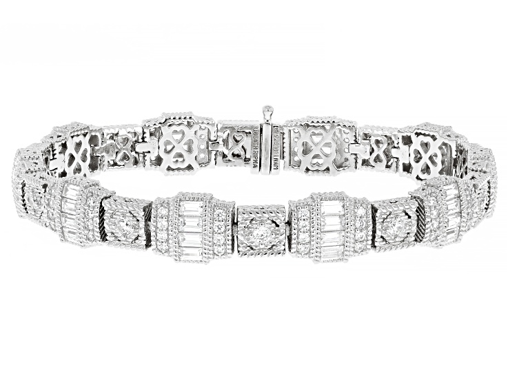 Judith Ripka White Cubic Zirconia Rhodium Over Sterling Silver Estate ...