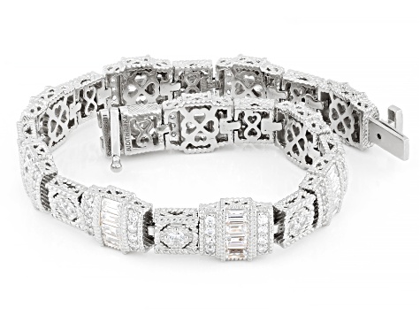 Judith Ripka White Cubic Zirconia Rhodium Over Sterling Silver Estate ...
