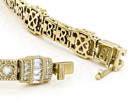 Judith Ripka White Cubic Zirconia 14k Gold Clad Estate Necklace 21 ...