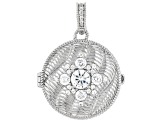 Judith Ripka White Cubic Zirconia Rhodium Over Sterling Silver Locket ...