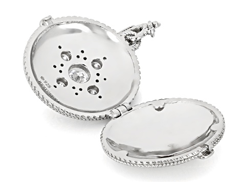 Judith Ripka White Cubic Zirconia Rhodium Over Sterling Silver Locket ...