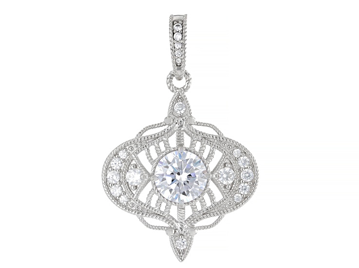 Judith Ripka White Cubic Zirconia Rhodium Over Sterling Silver Haute ...