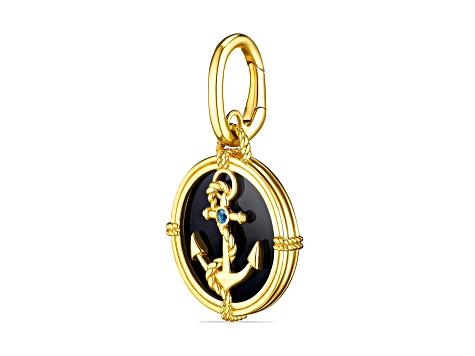 Judith Ripka Couture Ocean Reef Anchor Black Onyx and Blue Topaz 18K ...