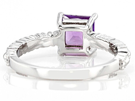 Amethyst Rhodium Over Sterling Silver Ring 1.12ct - JSM177 | JTV