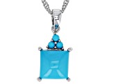 Blue Sleeping Beauty Turquoise Rhodium Over Sterling Silver Pendant ...